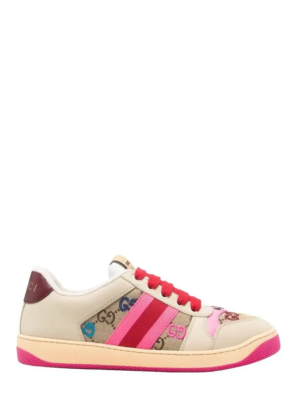 Gucci Screener Leather Sneakers - Pink