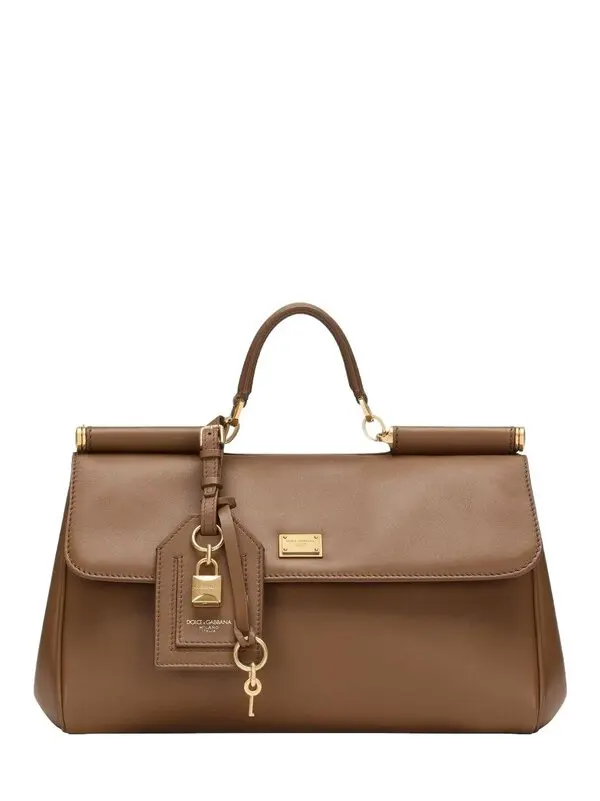 Dolce & Gabbana Sicily Soft Leather Handbag - Brown