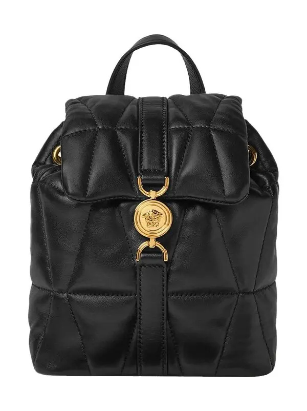 Versace Kleo Leather Backpack - Black