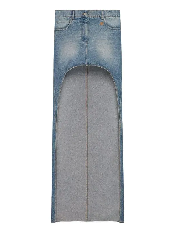 COURREGES Denim Cotton Skirt - Blue
