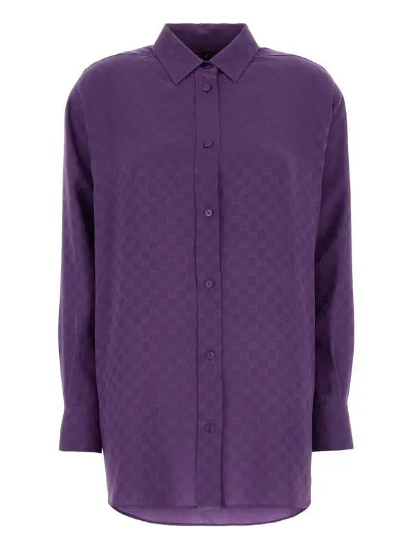 Gucci Silk Oversized Shirt - Purple