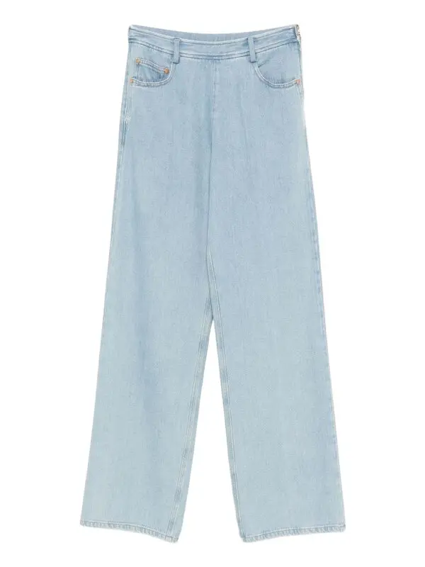 FORTE_FORTE High-waisted Denim Jeans - Sky Blue