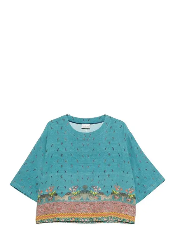 PIERRE-LOUIS MASCIA Printed Silk Blouse - Sky Blue