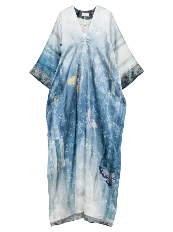 PIERRE-LOUIS MASCIA Printed Silk Dress - Sky Blue