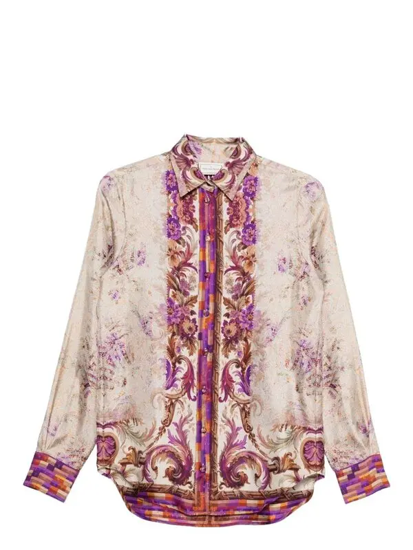 PIERRE-LOUIS MASCIA Printed Silk Shirt - Pink