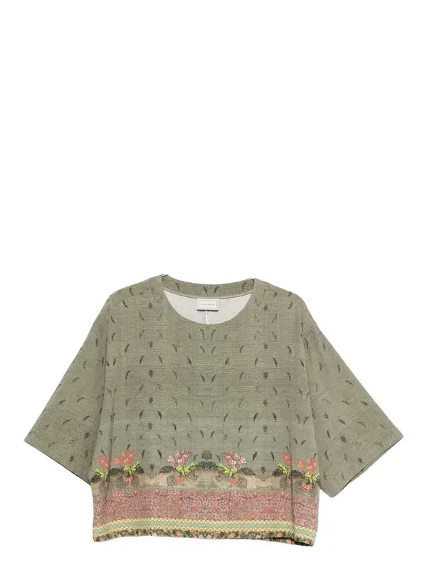 PIERRE-LOUIS MASCIA Printed Silk Blouse - Green