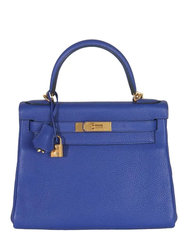 Hermès Togo Retourne Kelly 28 Ghw - Blue