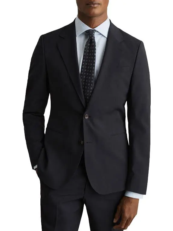 REISS Wool-blend Sport Coat - Navy