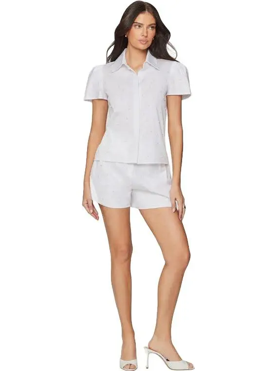 Generation Love Murphy Pearl Embellished Poplin Shirt - White