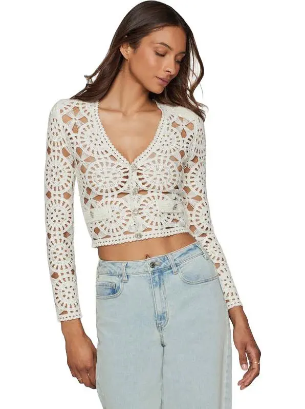Generation Love Melody Crochet Cardigan - White