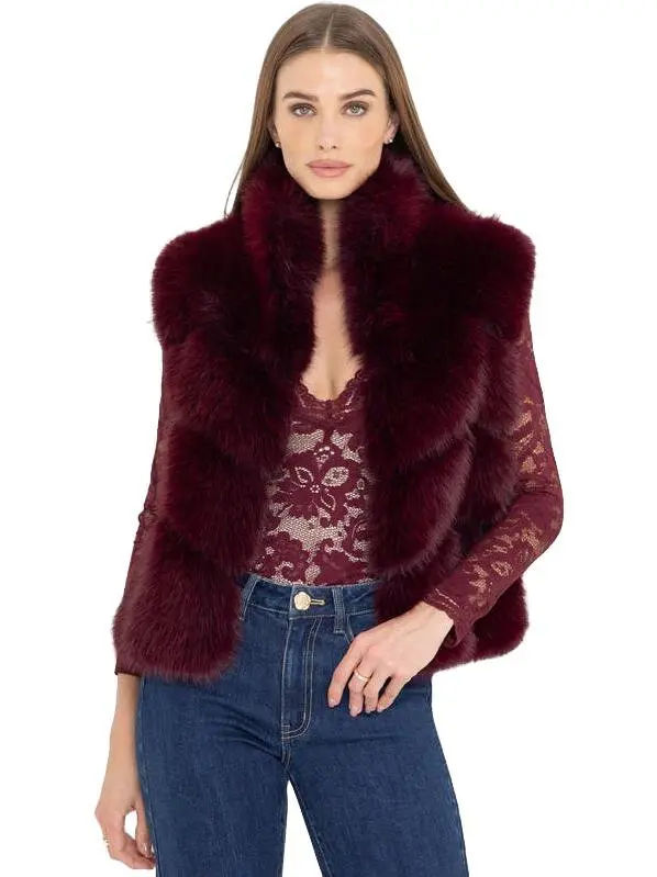 Generation Love Rosario Faux Fur Vest - Red