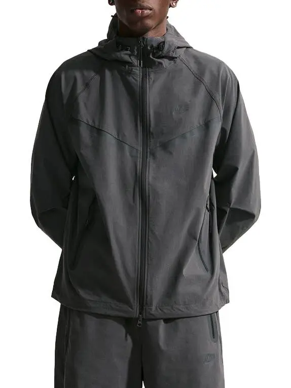 Nike Dri-fit Oversize Stretch Nylon Hooded Windrunner Jacket - Black