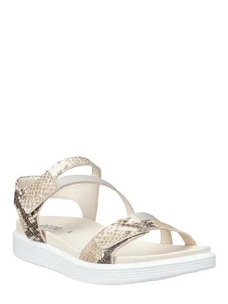 Ecco Soft Three Strap Sandal - Pure Cashmere Metallic