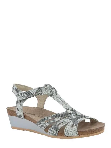 Naot Starlet Wedge Sandal - Black/white Python
