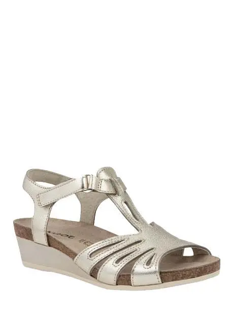 Naot Starlet Wedge Sandal - Gold Radiant Leather