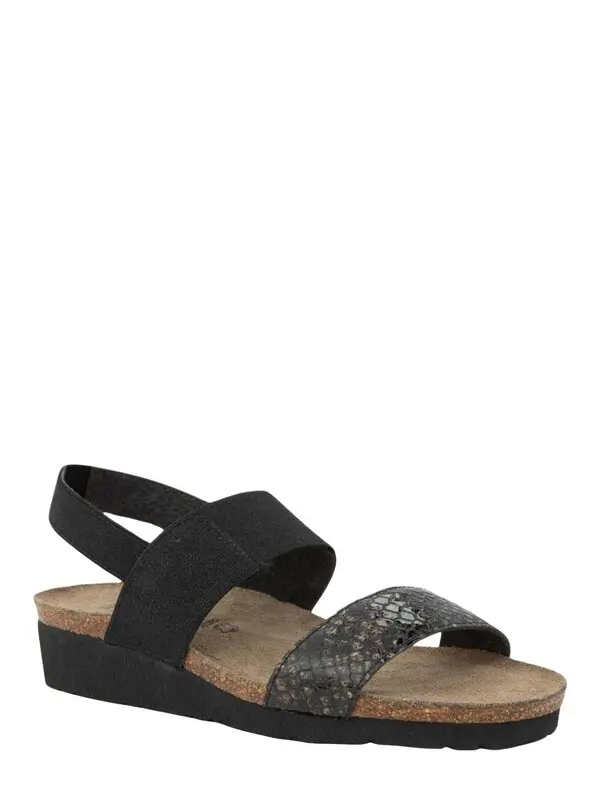 Naot Amy Slingback Sandal - Reptile Patent/black