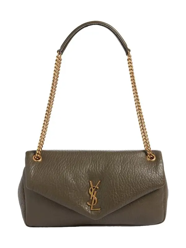 Saint Laurent Medium Calypso Leather Shoulder Bag - Light Musk