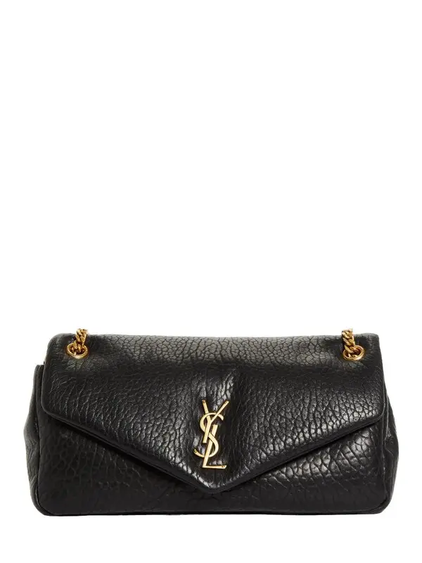 Saint Laurent Medium Calypso Leather Shoulder Bag - Noir