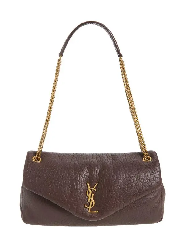 Saint Laurent Medium Calypso Leather Shoulder Bag - Raisin