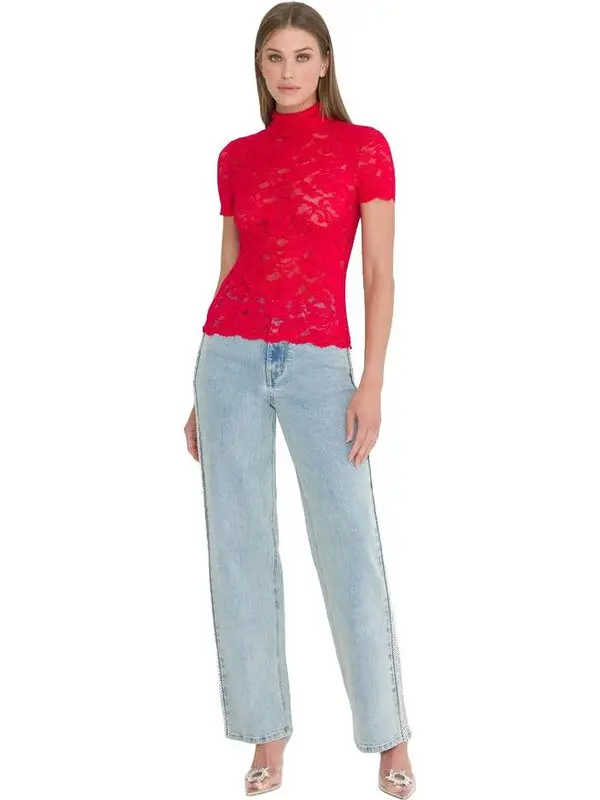 Generation Love Callen Lace Top - Scarlet