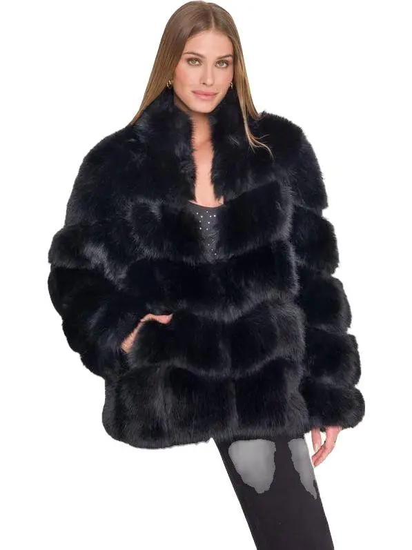 Generation Love Louisa Faux Fur Jacket - Black