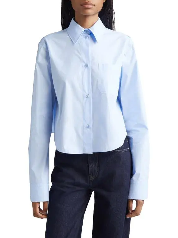 Sportmax Ceppo Pleated Poplin Shirt - Light Blue