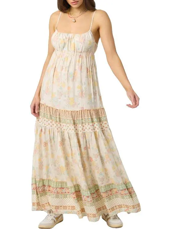 O'Neill Floral Print Tiered Maxi Dress - Tapioca