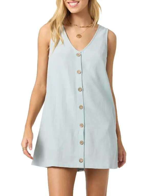 O'Neill Sanders Button-up Mini Dress - Cloud Blue