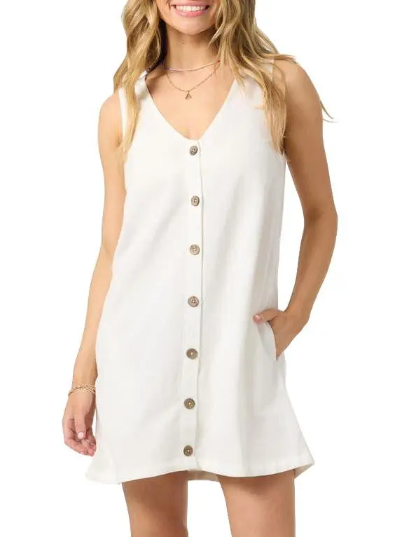 O'Neill Sanders Button-up Mini Dress - White