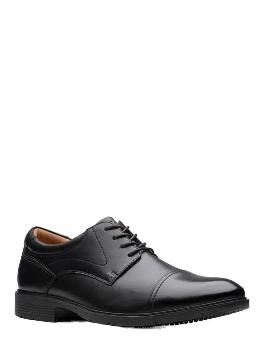 Clarks Eldredge Cap Toe Derby - Black Leather