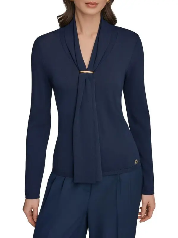 Donna Karan New York Drape Neck Sweater - Nightfall