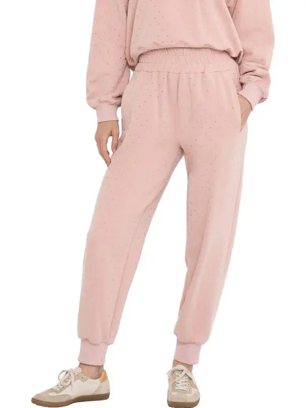 Generation Love Crystal Embellished Sweatpants - Pink