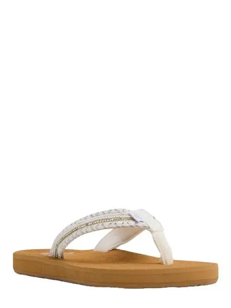 Roxy Embellished Flip Flop - Silver