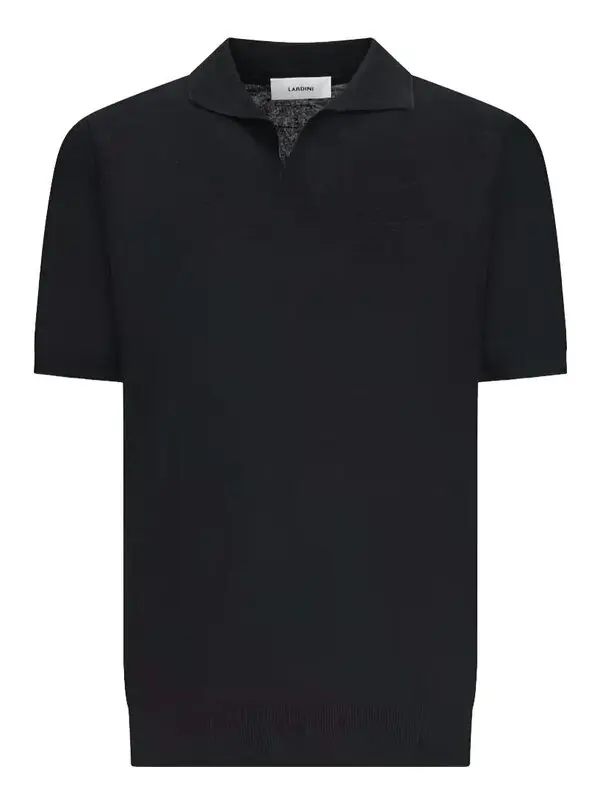 LARDINI Polo-neck T-shirt - Black