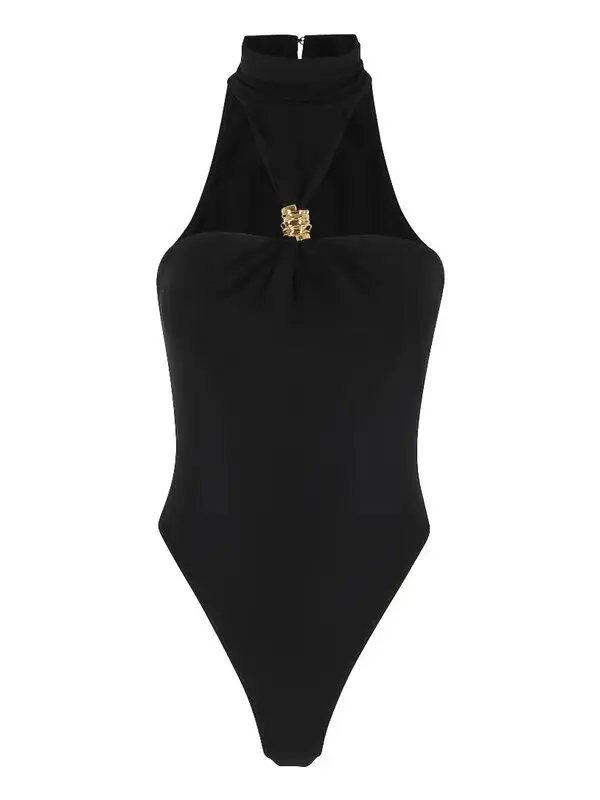 Elisabetta Franchi Halterneck Embellished Body - Black