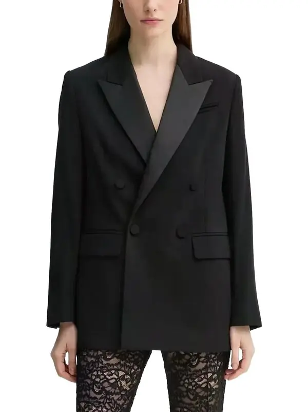 A.L.C. Satin-lapel Double-breasted Blazer - Black