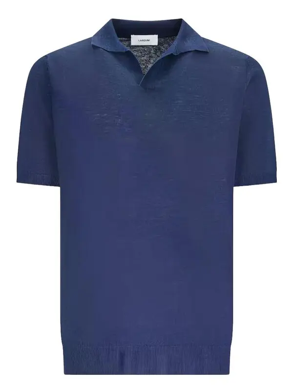 LARDINI Open-collar T-shirt - Blue