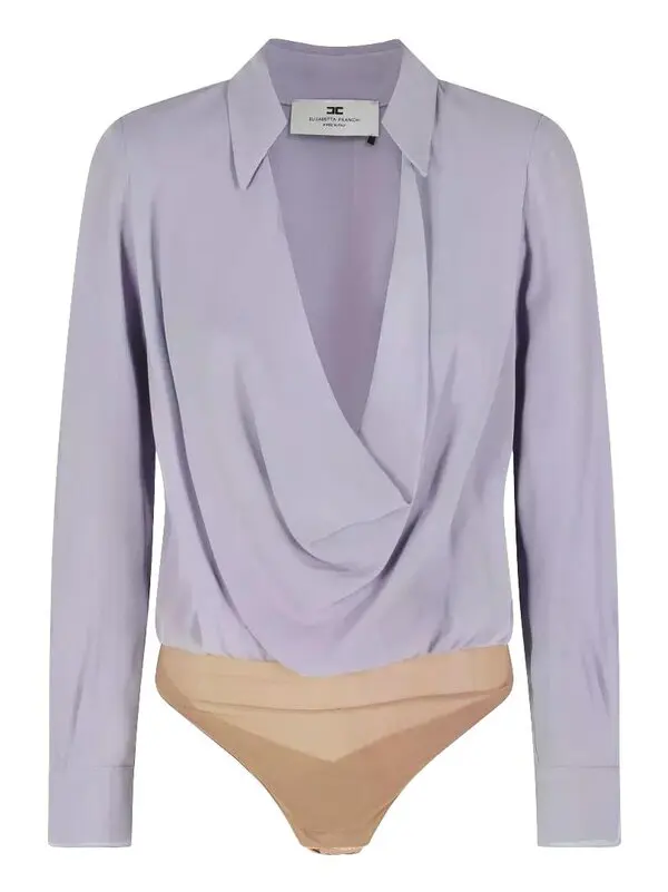 Elisabetta Franchi Draped Bodysuit - Purple