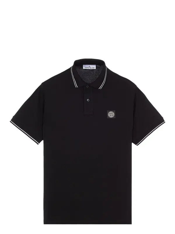 Stone Island Compass Patch Polo Shirt - Black