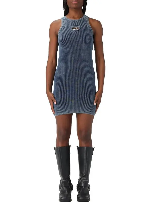 DIESEL® Ribbed Sleeveless Mini Dress - Blue