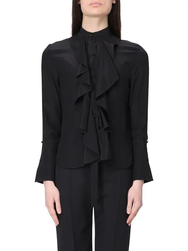 Alexander McQueen Silk Ruffled Shirt - Black
