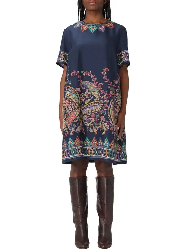 Etro Paisley Print Dress - Blue