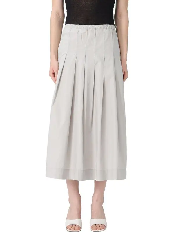 Soeur Pleated Midi Skirt - Grey