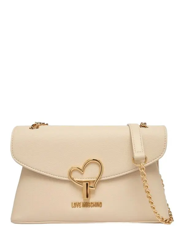 Moschino Shoulder Bag With Chain Strap - Beige
