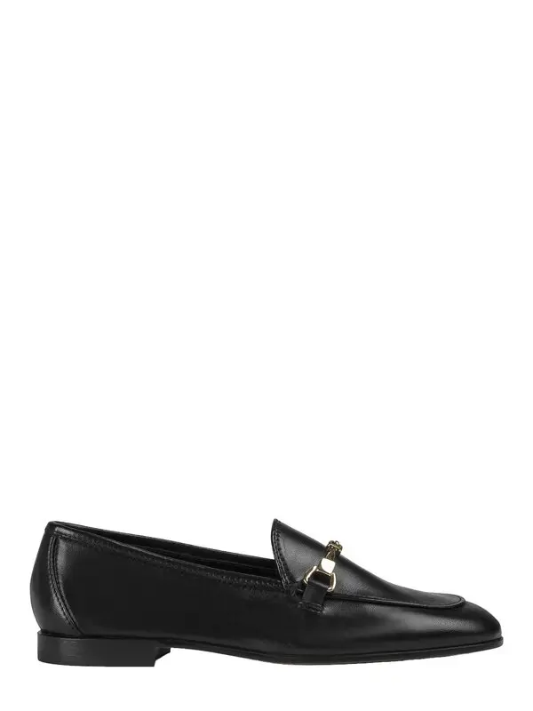 DOUCAL'S Leather Loafers With Horsebit Detail - Black
