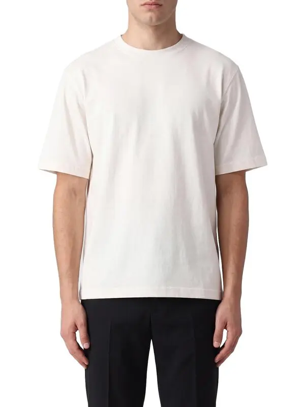 GOLDEN GOOSE Crewneck Cotton T-shirt With Dropped Shoulders - White