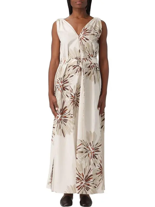 Brunello Cucinelli Floral Maxi Dress - Beige