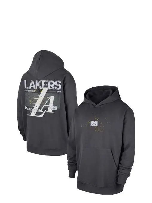 JORDAN BRAND Los Angeles Lakers Statement Jumpman Flight Premiere Hoodie - Anthracite