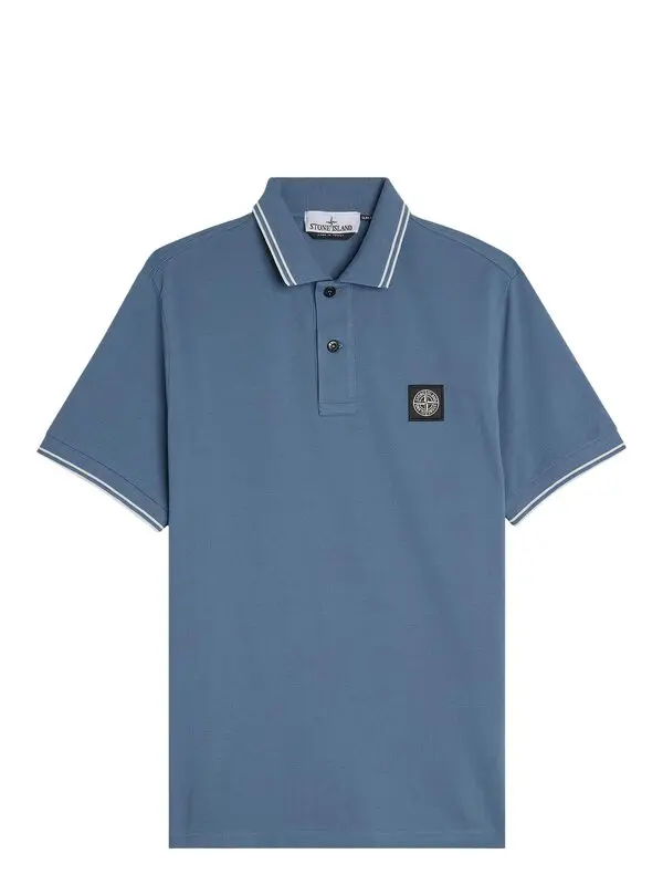 Stone Island Compass Patch Polo Shirt - Blue