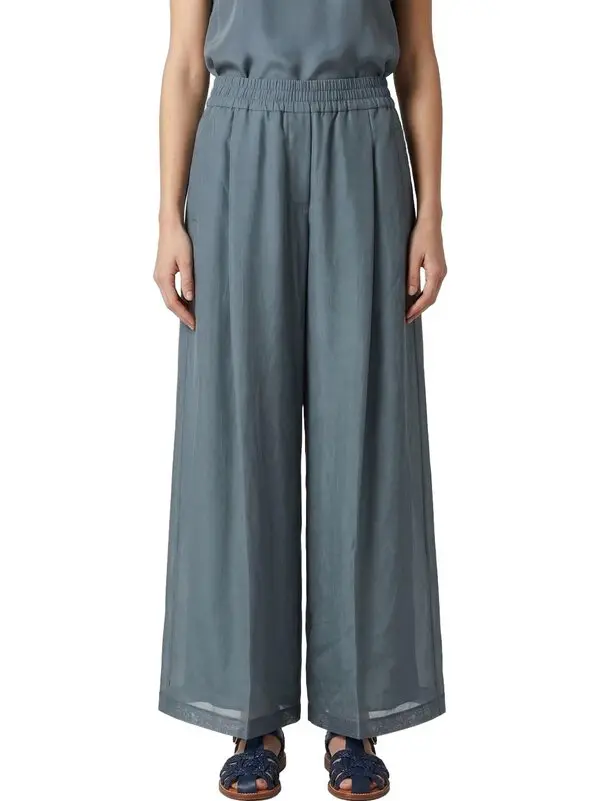 Brunello Cucinelli Wide Leg Trousers - Blue